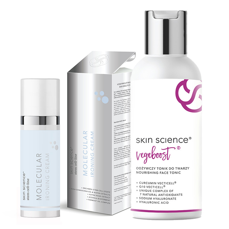 Skin Science Tonic + Molecular Ironing Cream ZESTAW Odżywczy tonik do ...
