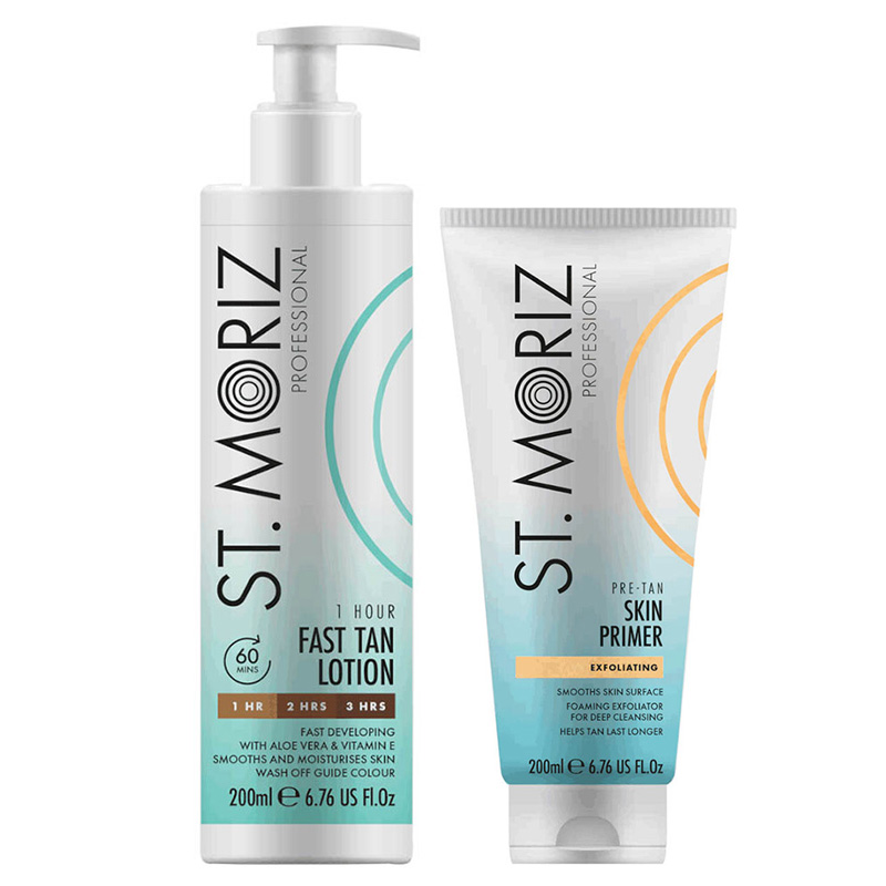St Moriz Fast Tan Set ZESTAW Peeling przygotowujący skórę do opalania ...