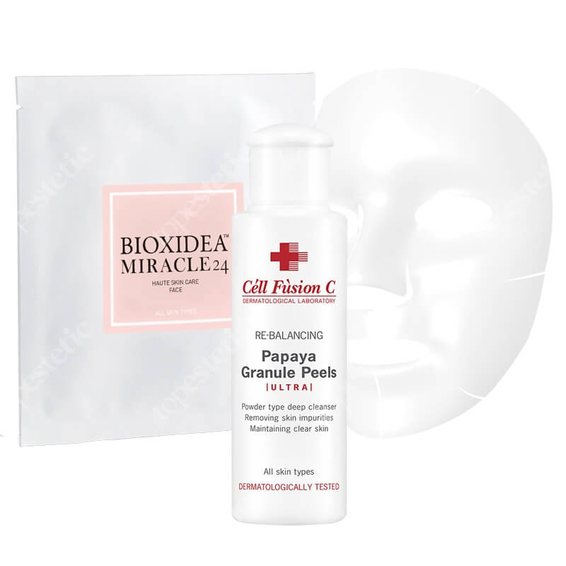 Cell Fusion C Papaya Granule Peels + Miracle 24 Face Mask ZESTAW ...
