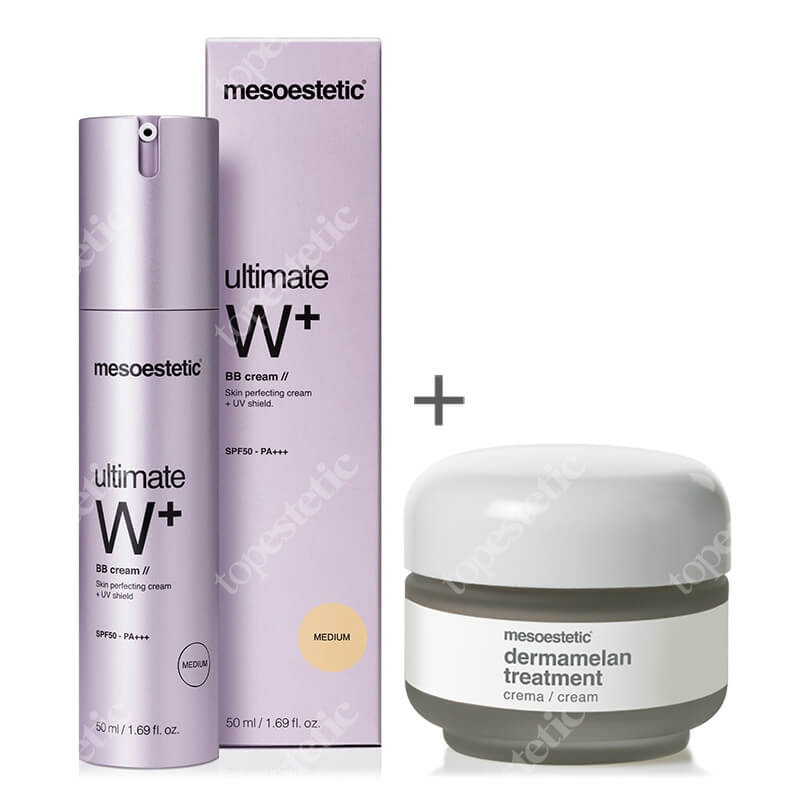 Mesoestetic Dermamelan & Ultimate W+ Whitening Cream BB Medium ZESTAW ... Mesoestetic Dermamelan & Ultimate W+ Whitening Cream BB Medium ZESTAW ...