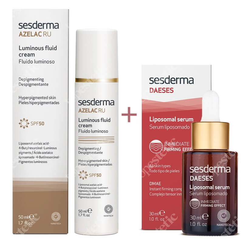 Sesderma Azelac RU Luminous Fluid Cream + Daeses Liposomal Serum ZESTAW ...