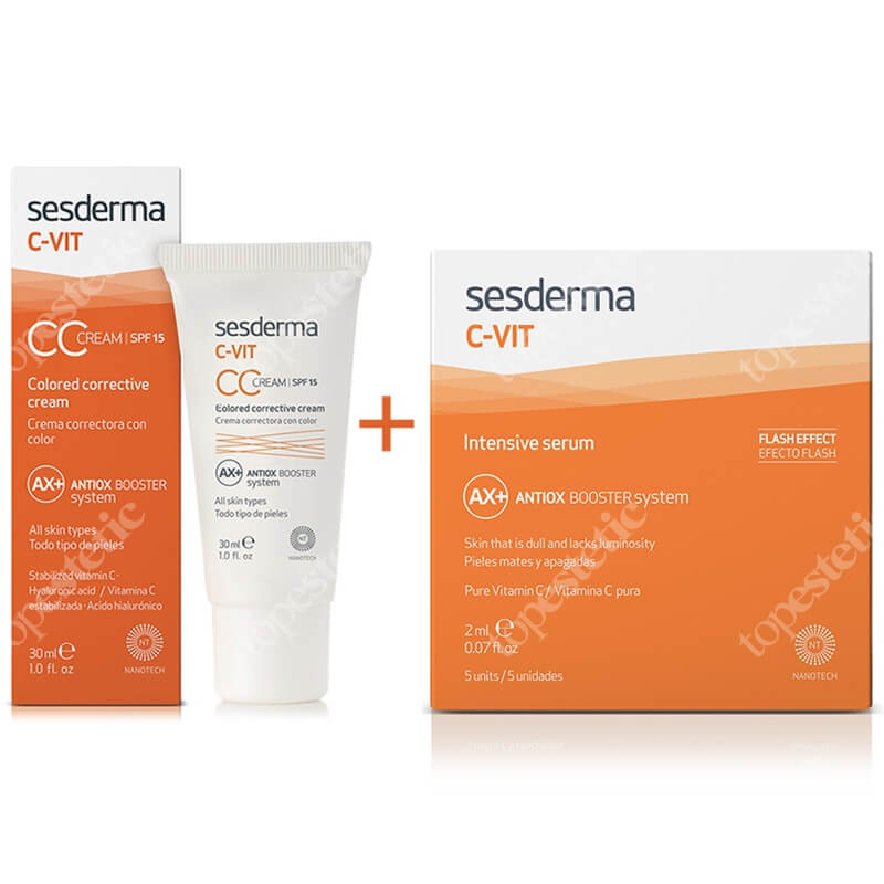 Sesderma C Vit CC Cream SPF 15 + C-VIT Intensive Serum ZESTAW Krem CC z ...