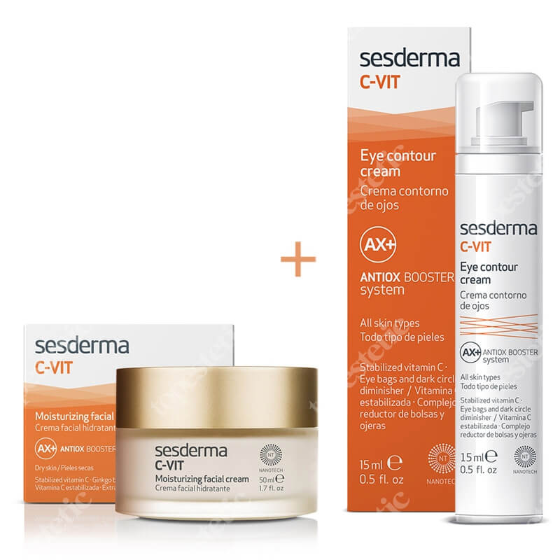 Sesderma C-VIT Moisturizing Facial Cream + Eye Contour Cream ZESTAW ...