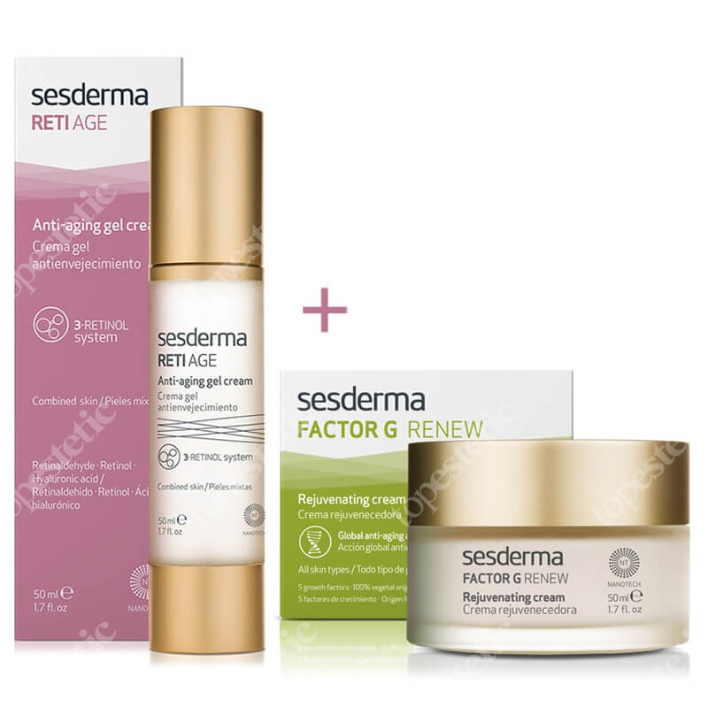 Sesderma Factor G - Rejuvenating Cream + Reti Age Anti-Aging Gel Cream ...