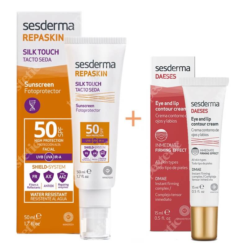Sesderma Repaskin Silk Touch SPF 50 + Daeses Eye and Lip Contour Cream ...