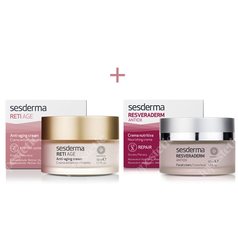 Sesderma Reti Age Cream Anti Aging + Resveraderm Facial Cream ZESTAW ...