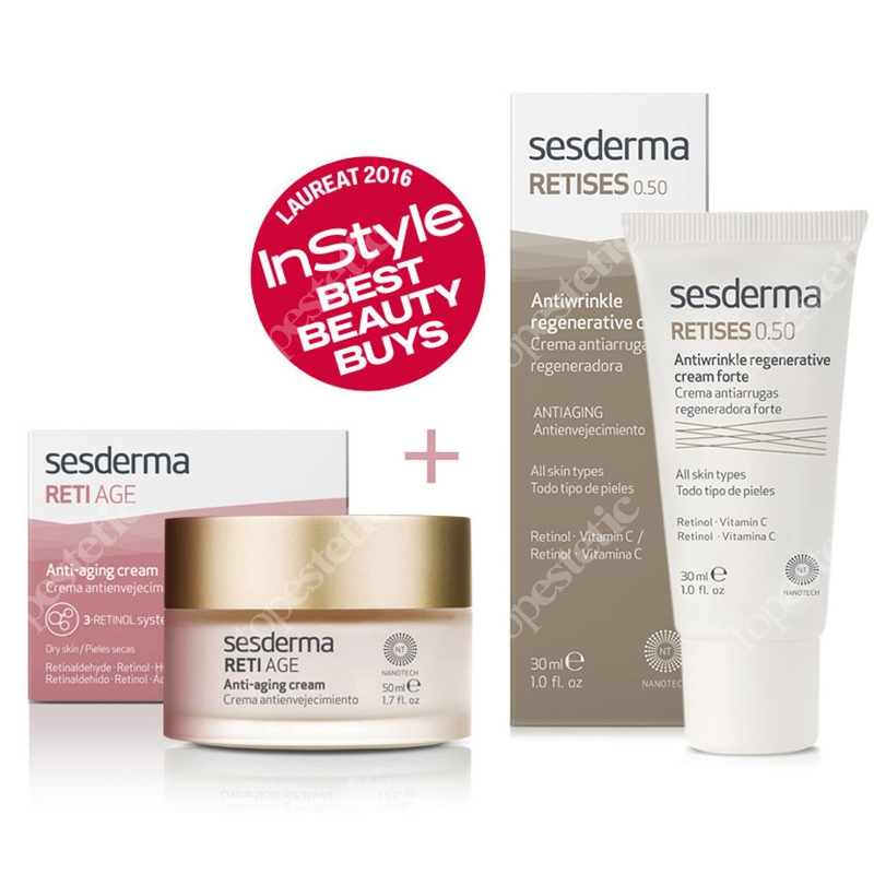 Sesderma Reti Age Cream Anti Aging + Retises 0,5% ZESTAW Krem ...