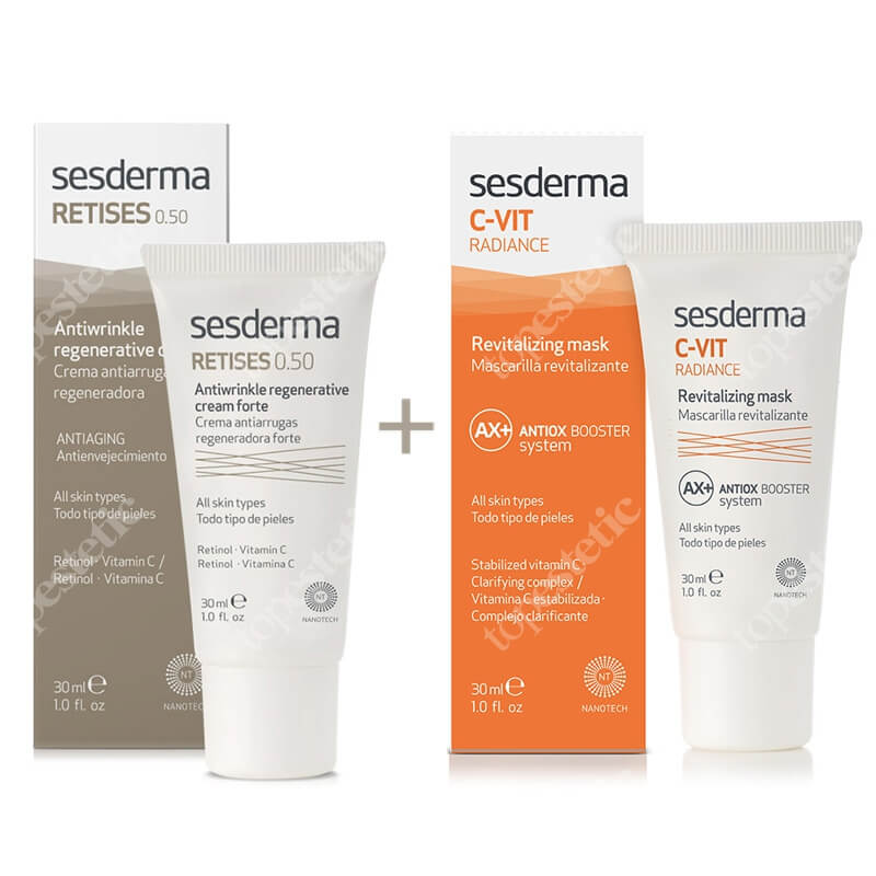 Sesderma Retises 0,5% + C-VIT Radiance ZESTAW Regenerujący krem ...